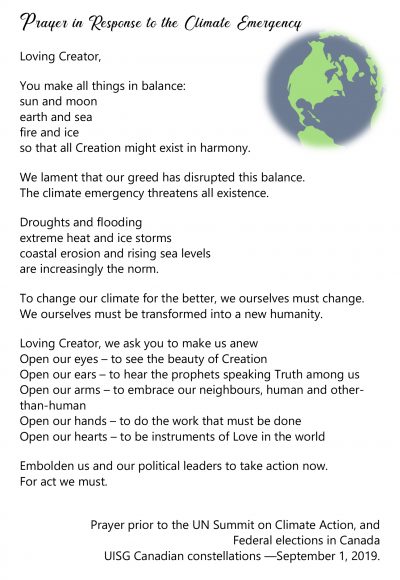 Statement by Canada’s Catholic Sisters Regarding the Climate Emergency ...